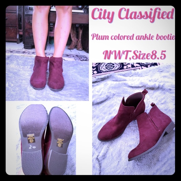 Cityclassified | Shoes | Nwt City Classified Plum Ankle Booties | Poshmark